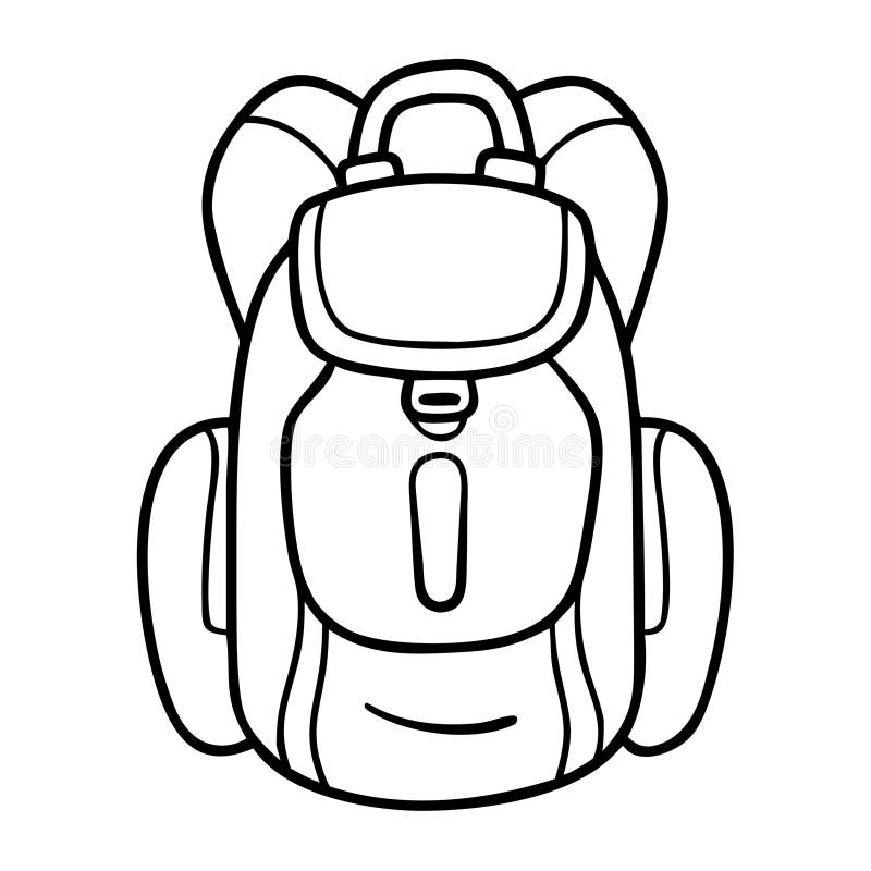 Vector Backpack Outline Sketch for Design Projects and Educational ...