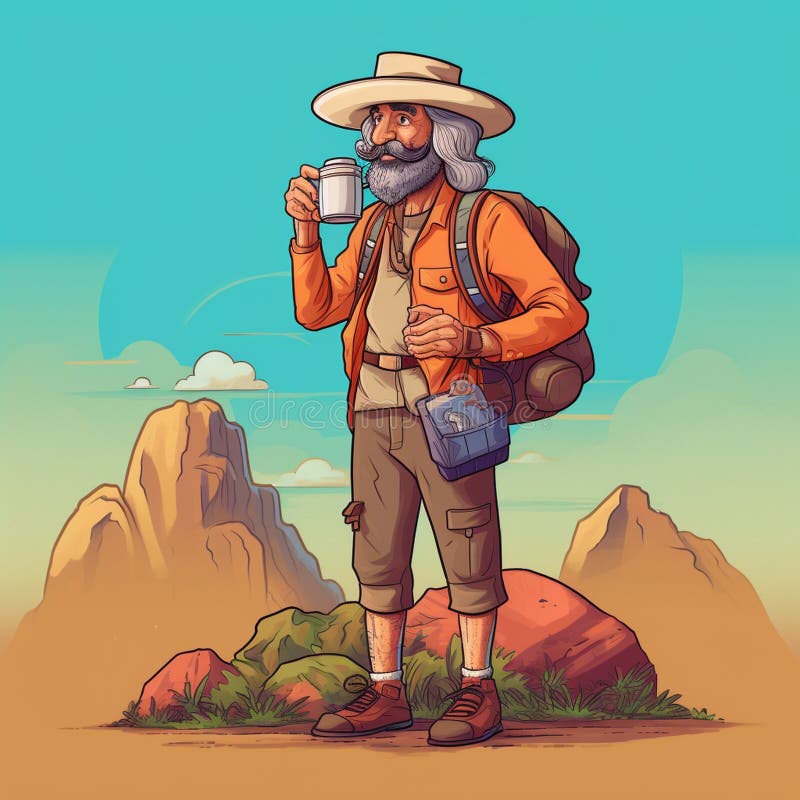 Vector Walking through the Forest Adventure Stock Illustration ...