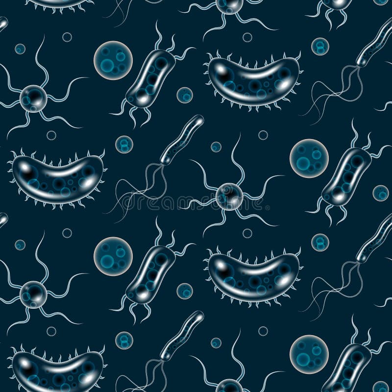Vector Bacteria, Microbes Icon Seamless Stock Vector - Illustration of ...