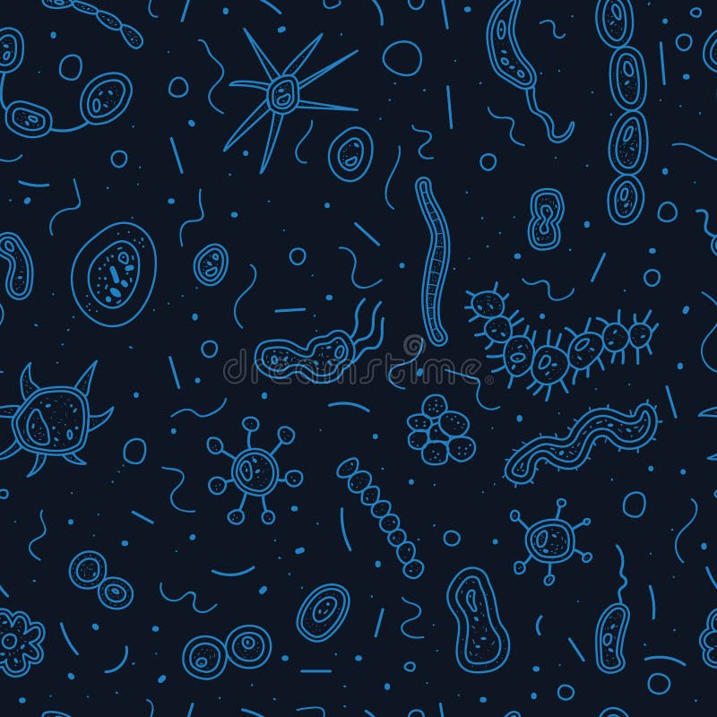 Vector Bacterias Cells Seamless Pattern. Stock Vector - Illustration of ...