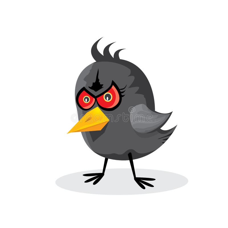 Vector Bad Bird. Funny Bird Character Stock Vector - Illustration of ...