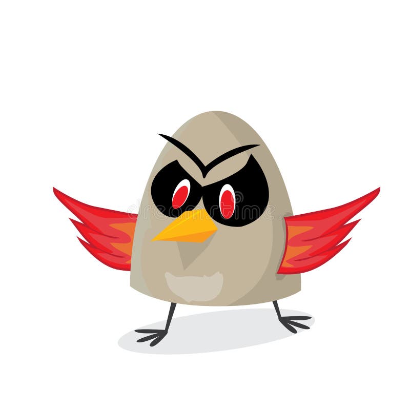 Vector Bad Bird. Funny Bird Character Stock Vector - Illustration of ...
