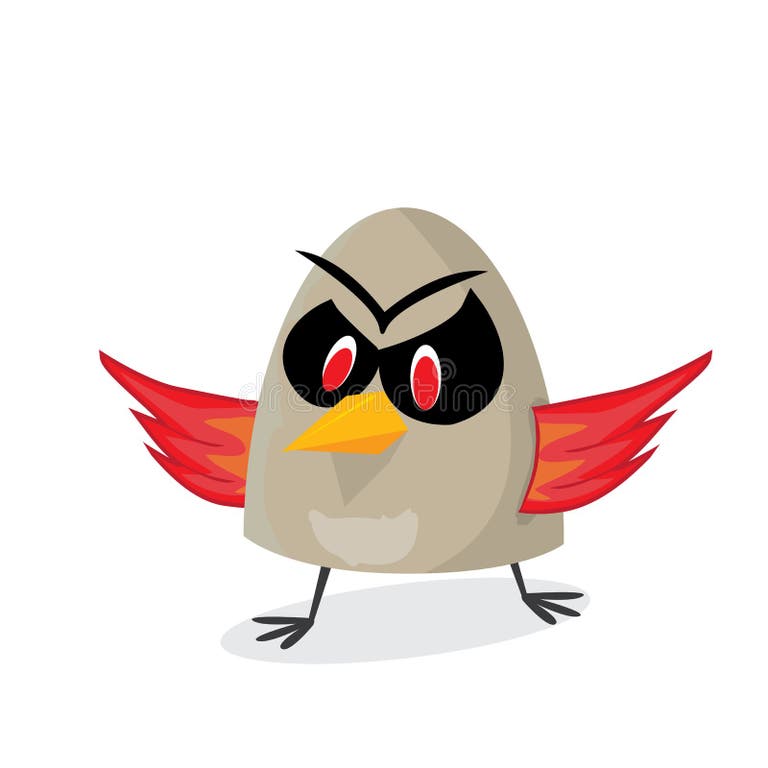 Vector Bad Bird. Funny Bird Character Stock Vector - Illustration of ...