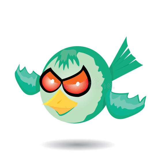 Vector Bad Bird. Funny Bird Character Stock Vector - Illustration of ...