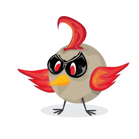 Vector Bad Bird. Funny Bird Character Stock Vector - Illustration of ...