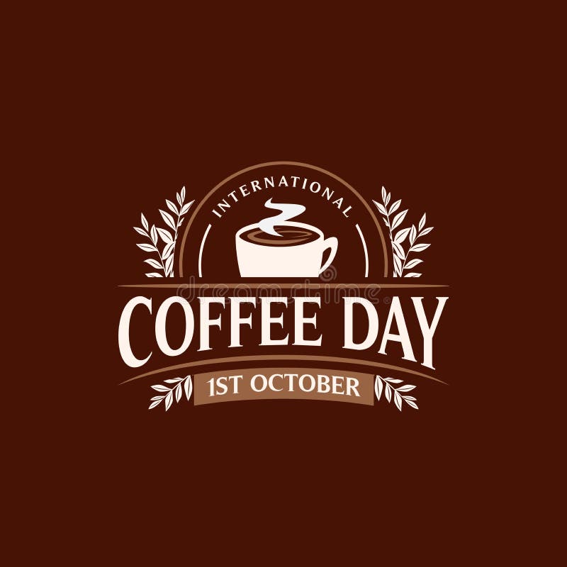 Vector Badge or Emblem International Coffee Day Stock Vector ...