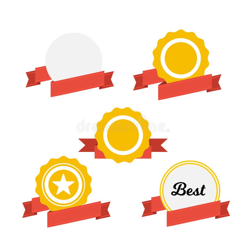 Vector Badge, Labels and Ribbons Emblems Set Stock Vector ...