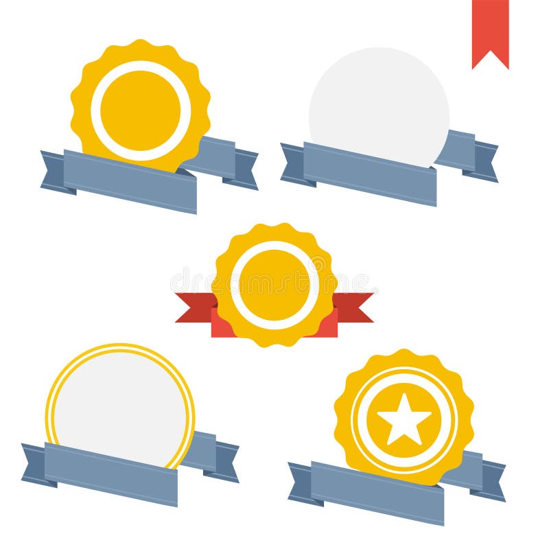 Vector Badge, Labels and Ribbons Emblems Set Stock Vector ...
