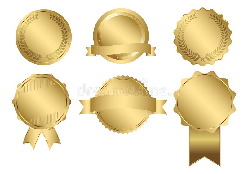 Vector Badges of Gold Seal stock vector. Illustration of metal - 56919770