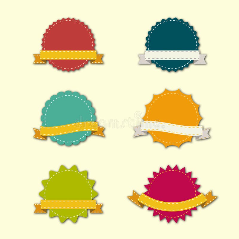 Vector Badges Ribbons stock illustration. Illustration of symbol - 43894433