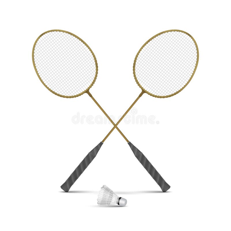 Vector Badminton Rackets with Shuttlecock Isolated Stock Vector ...
