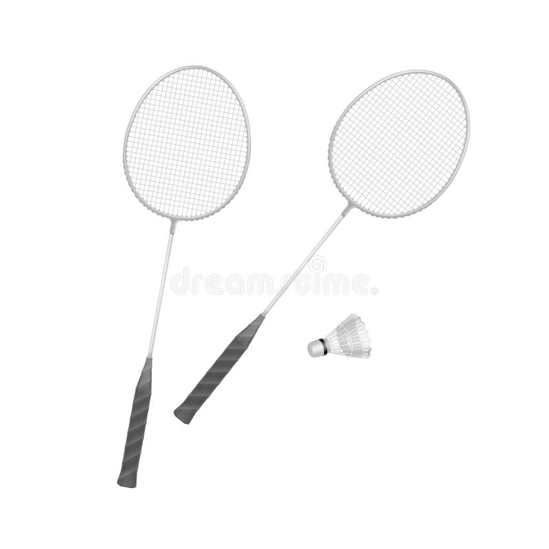 Vector Badminton Rackets with Shuttlecock Isolated Stock Vector ...