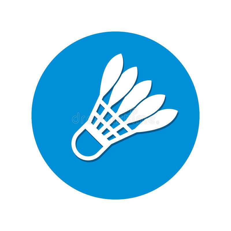Vector Badminton Shuttlecocks Stylized Icon with Feathers in Circle ...