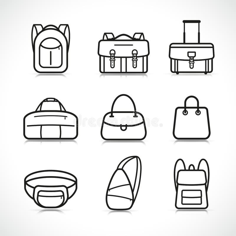 Vector Bag Icons Design Set Stock Vector - Illustration of vector ...