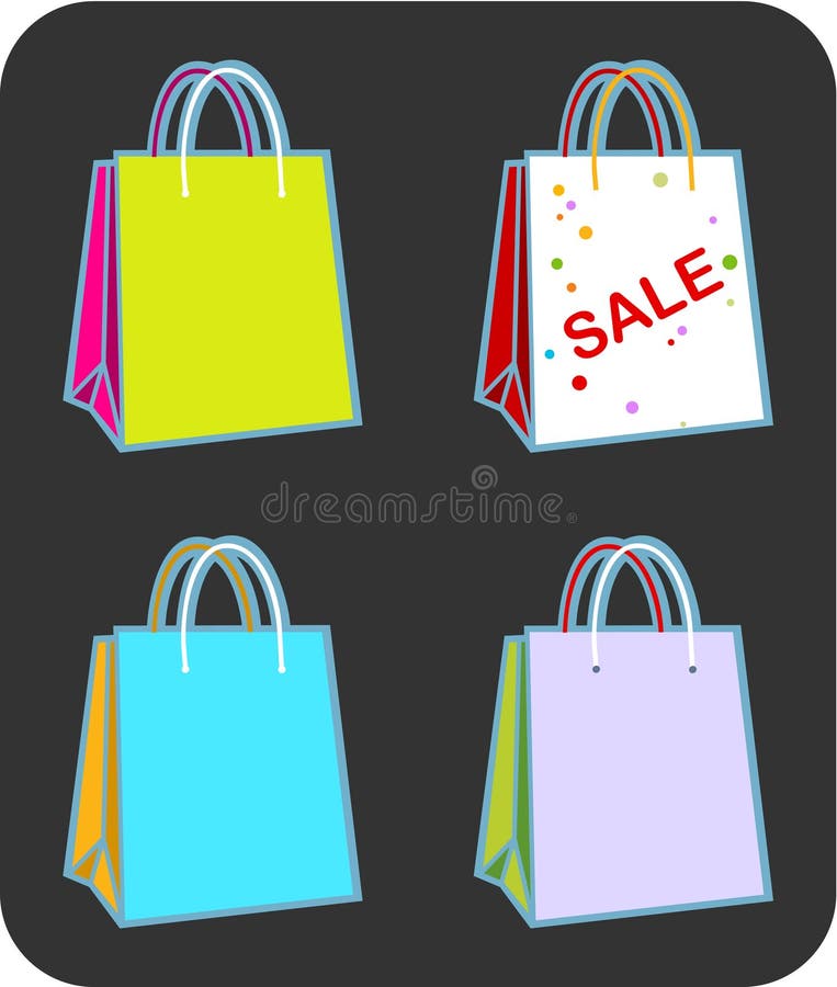 Vector bags stock vector. Illustration of sale, gift, parcels - 3508461