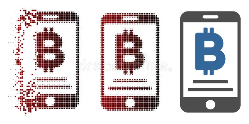 Broken Pixel Halftone Baht Mobile Payment Icon Stock Vector ...
