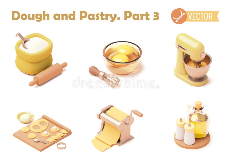 Vector Bakery and Bread Baking Icon Set Stock Vector - Illustration of ...