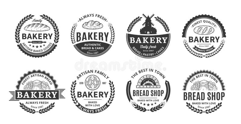 Vector bakery labels stock illustration. Illustration of loaf - 241951664