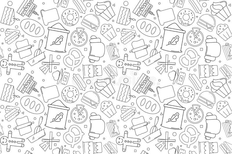 Vector Bakery Pattern. Bakery Seamless Background Stock Vector ...
