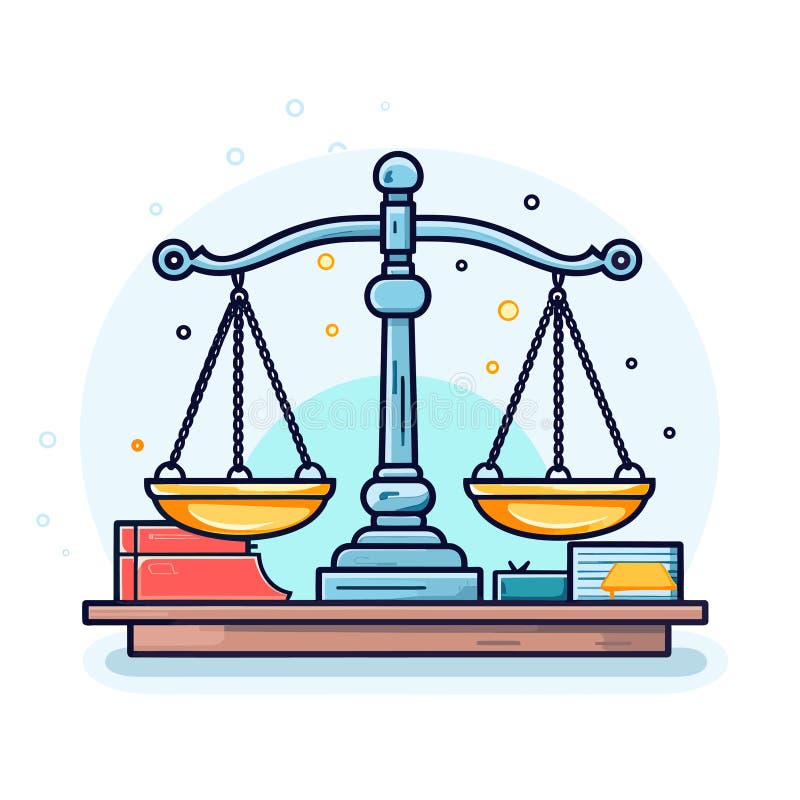 Vector of a Balanced Scale with Books on Top, Representing Knowledge ...