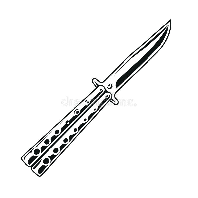 Balisong Butterfly Knife Dagger Duo Stock Vector - Illustration of ...