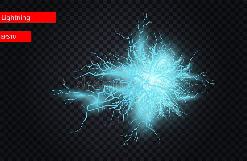 Vector Ball Lightning or Electricity Blast Storm or Thunderbolt in Sky ...
