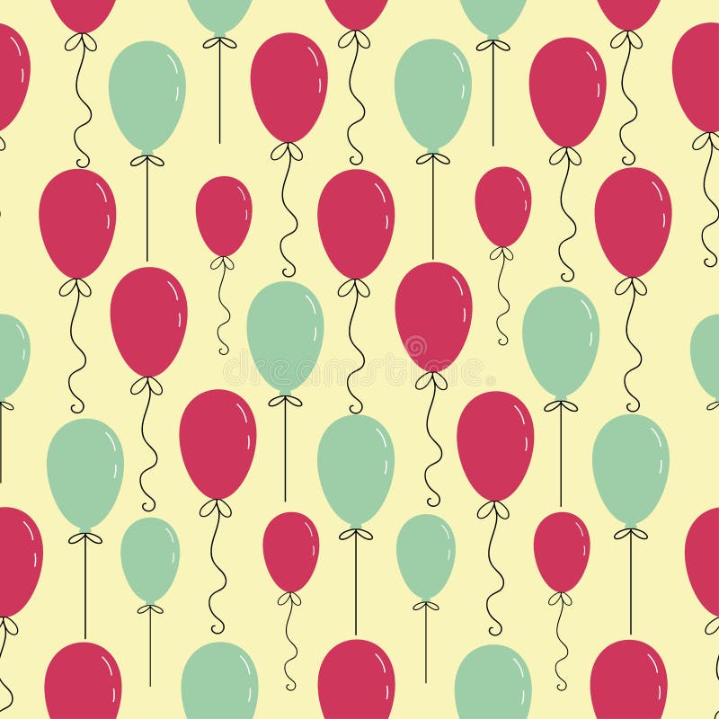 Vector Balloons Pattern Seamless Stock Vector - Illustration of vector ...