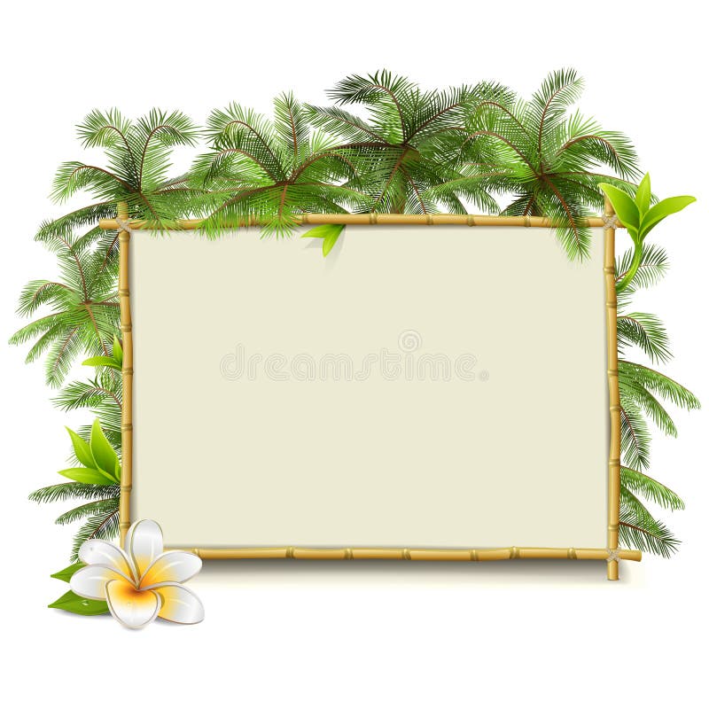Tropical Beach Bamboo Frame Stock Illustrations – 858 Tropical Beach ...