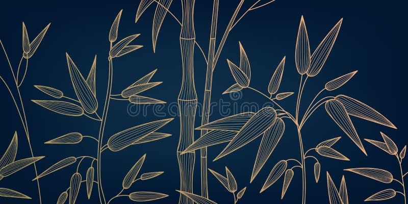 Vector Bamboo Golden Leaves Botanical Modern, Art Deco Wallpaper ...
