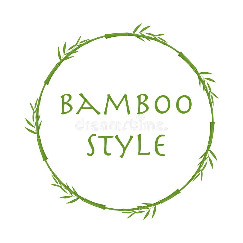 Vector Bamboo Round Frame Isolated on White. Stock Vector ...