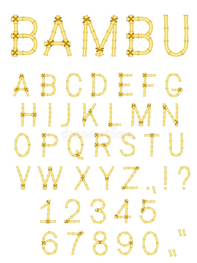 Bamboo letters stock vector. Illustration of letters - 23061787