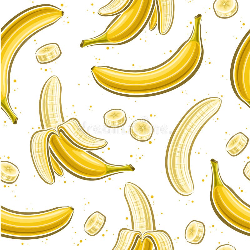 Vector Banana Seamless Pattern Stock Vector - Illustration of banan ...