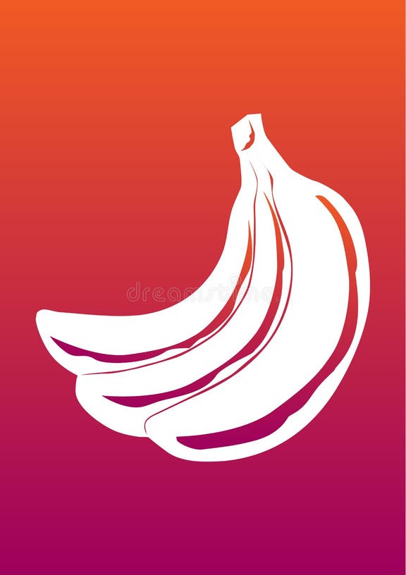 Vector Bananas Poster with Gradient Backround Stock Vector ...
