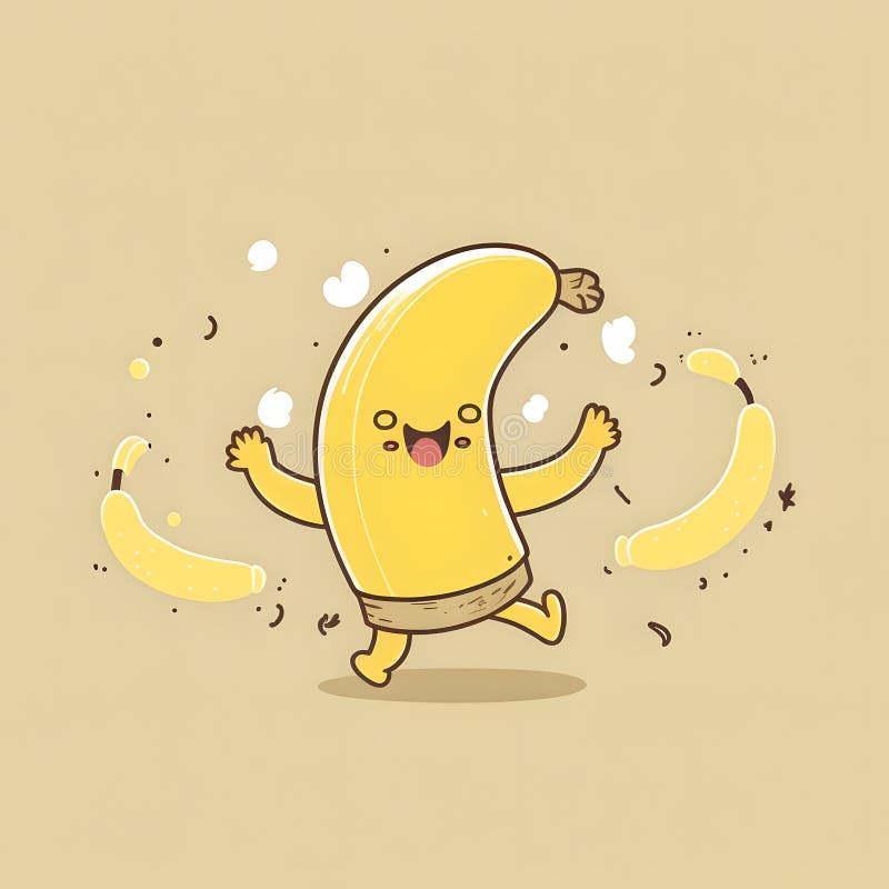 Vector Bananero Adorable. Ai Generativo Stock de ilustración ...