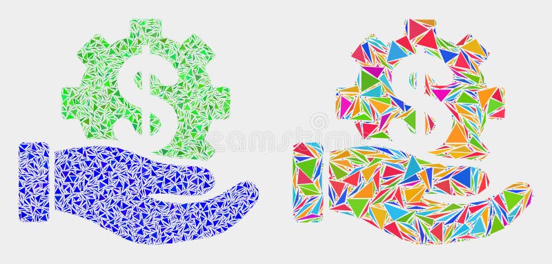 Vector Bank Service Hand Mosaic Icon of Triangle Elements Stock Vector ...