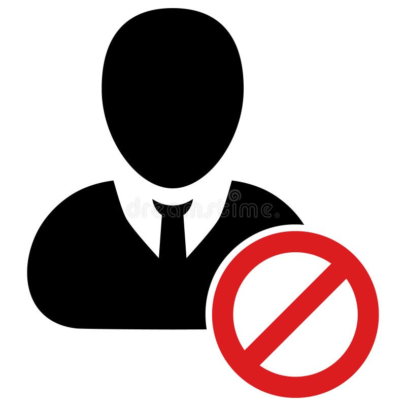 Vector Banned User Flat Icon Illustration Stock Vector - Illustration ...