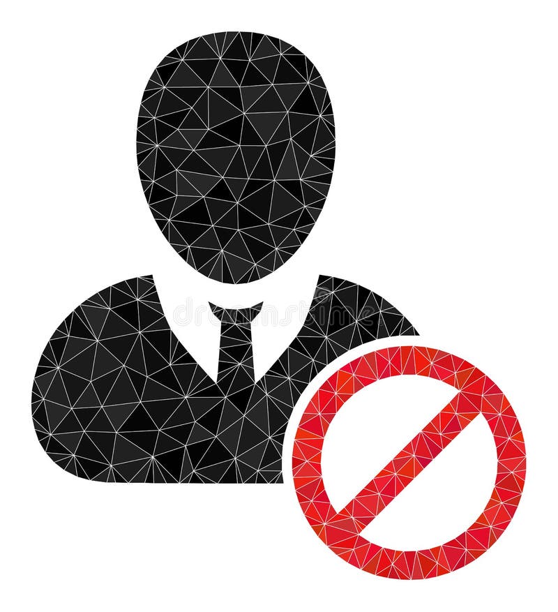 Vector Banned User Polygonal Icon Stock Vector - Illustration of rules ...