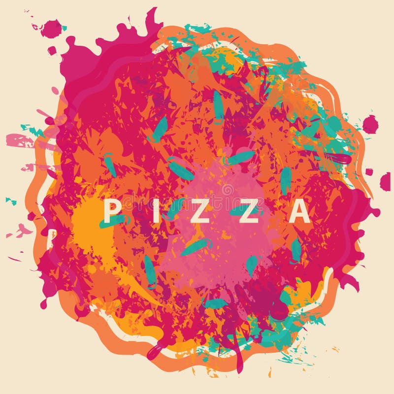 Vector Banner with Abstract Image of Pizza Stock Vector - Illustration ...