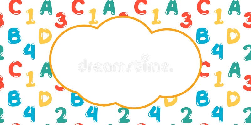 Vector Banner with Alphabet and Numbers. Back To School. Kindergarten ...