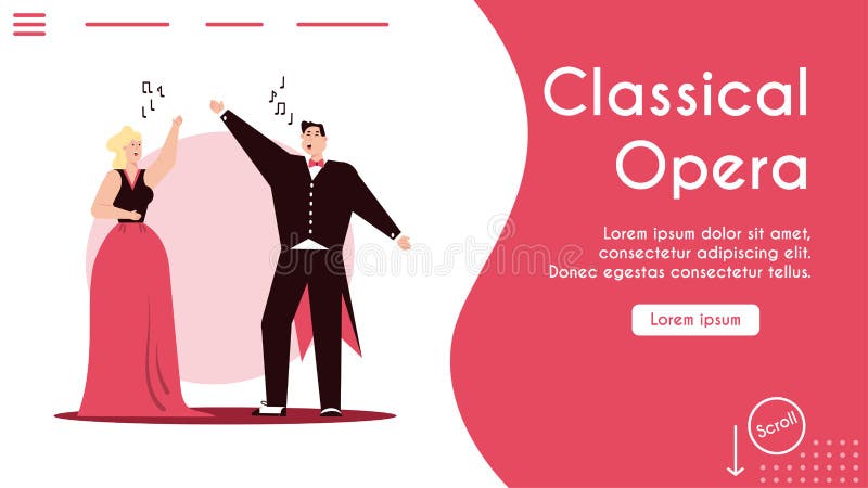 Vector Banner of Classical Opera Concept Stock Vector - Illustration of ...