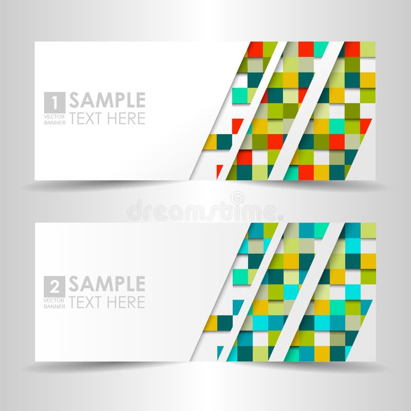 Vector Banner with Colorful Squares Stock Vector - Illustration of ...