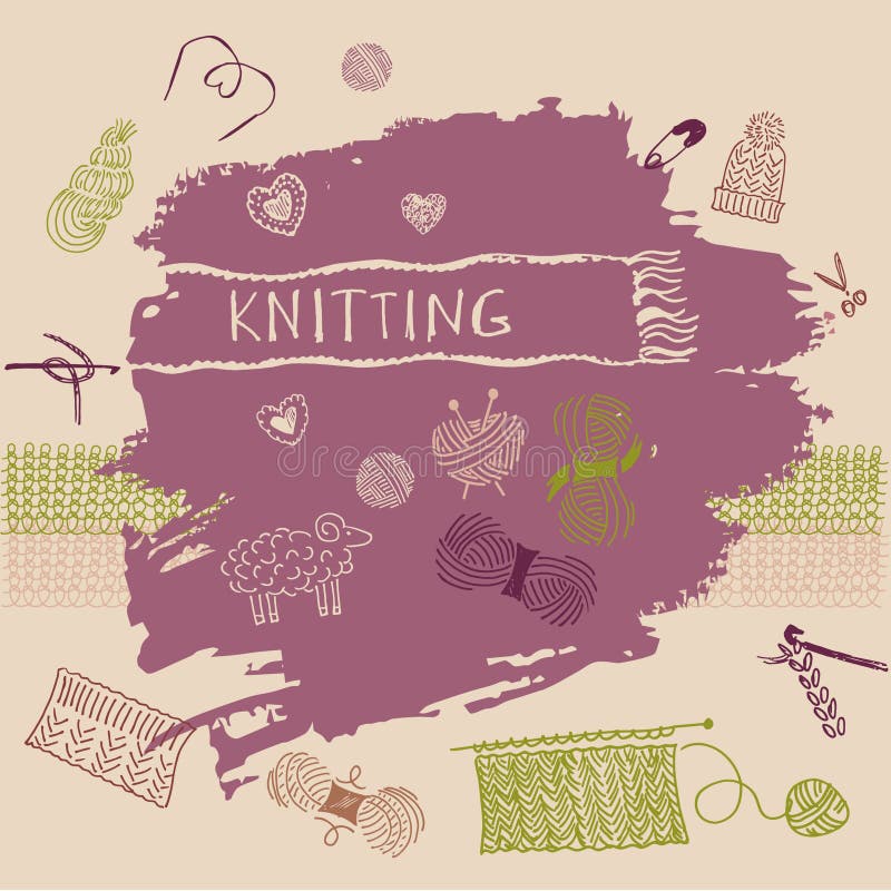 Vector Banner. Crafts, Knitting and Crochet Stock Vector - Illustration ...