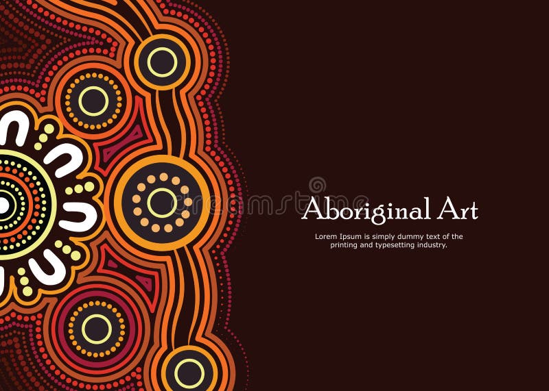 Vector Banner Design with Aboriginal Art. Stock Illustration ...