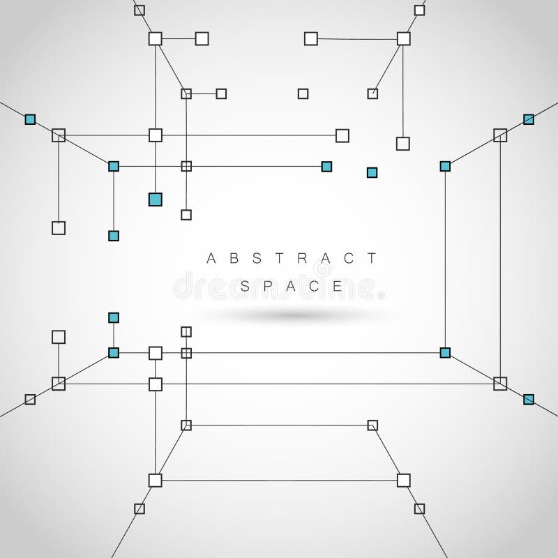 Vector Banner Design with Geometric Connected Lines and Dots Stock ...