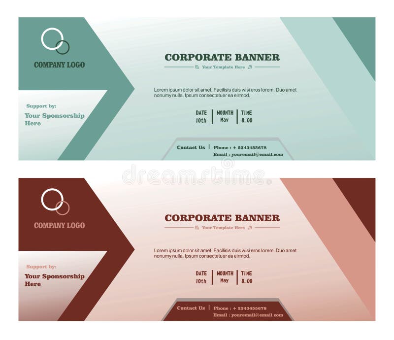 Vector Banner Design, Green Tosca and Red Maroon, Stock Vector ...