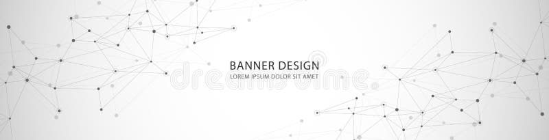 Vector Banner Design, Network Connection with Lines and Dots Stock ...