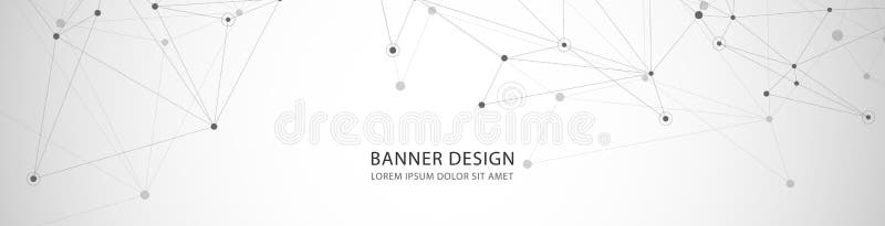 Vector Banner Design, Network Connection with Lines and Dots Stock ...