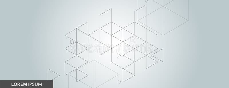 Vector Banner Design. White Background with Hexagon and Triangles ...