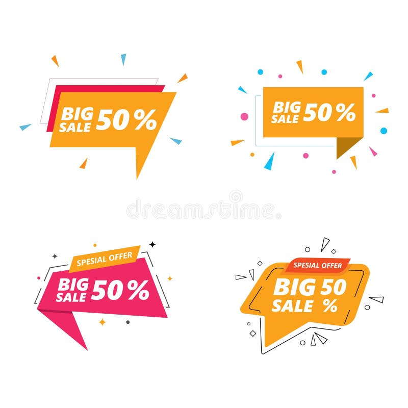 Vector Banner Discount Logo Vector Icon Illustration Stock Vector ...