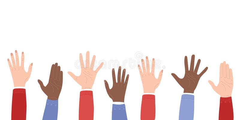 Vector Banner for Elections Concept. Black and White Hands Diversity ...